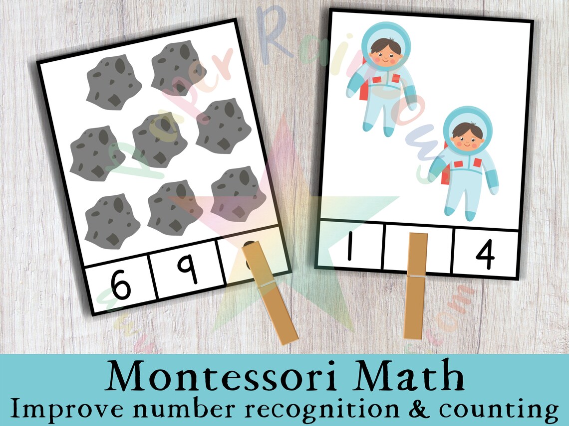 Outer Space Count & Clip Cards, Numbers 1-20, Preschool Printables ...