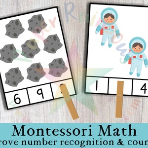 Outer Space Count & Clip Cards, Numbers 1-20, Preschool Printables ...