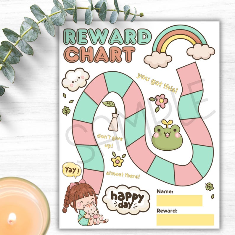 Kids Reward Chart, Kids Chore Chart, Potty Chart, Potty Training Reward ...