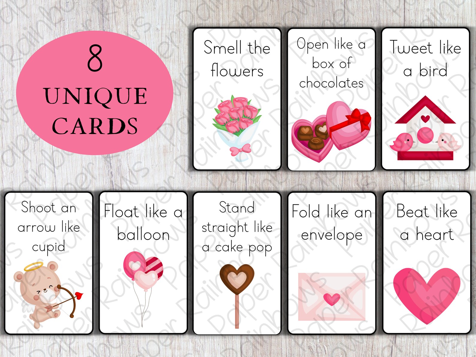 Valentines Day Movement Cards, Classroom Valentines, Valentines Day ...