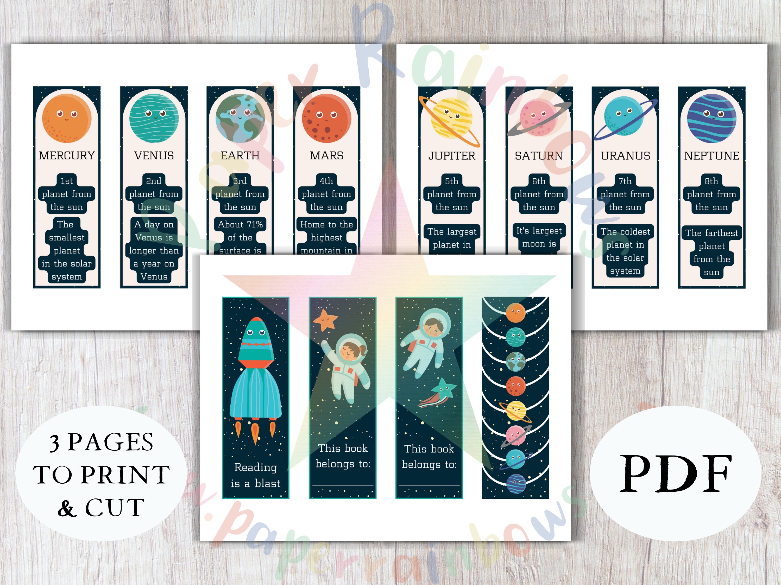 12 Space Facts Bookmarks, Printable Bookmarks for Kids, Homeschool ...