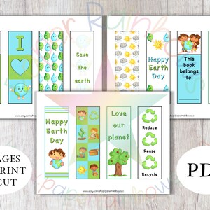 12 Earth Day Bookmarks, Printable Bookmarks for Kids, Homeschool ...