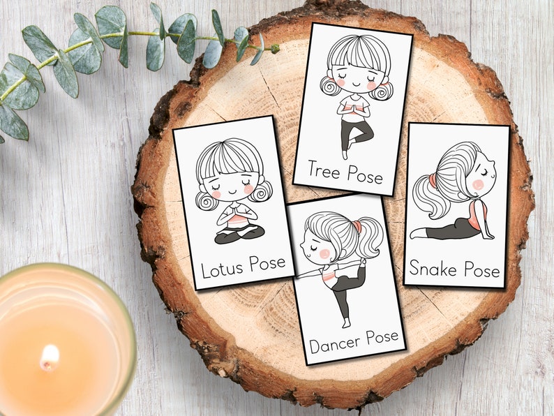 Kids Yoga Cards - 8 Yoga Poses, Toddler and Baby Yoga Flash Cards ...