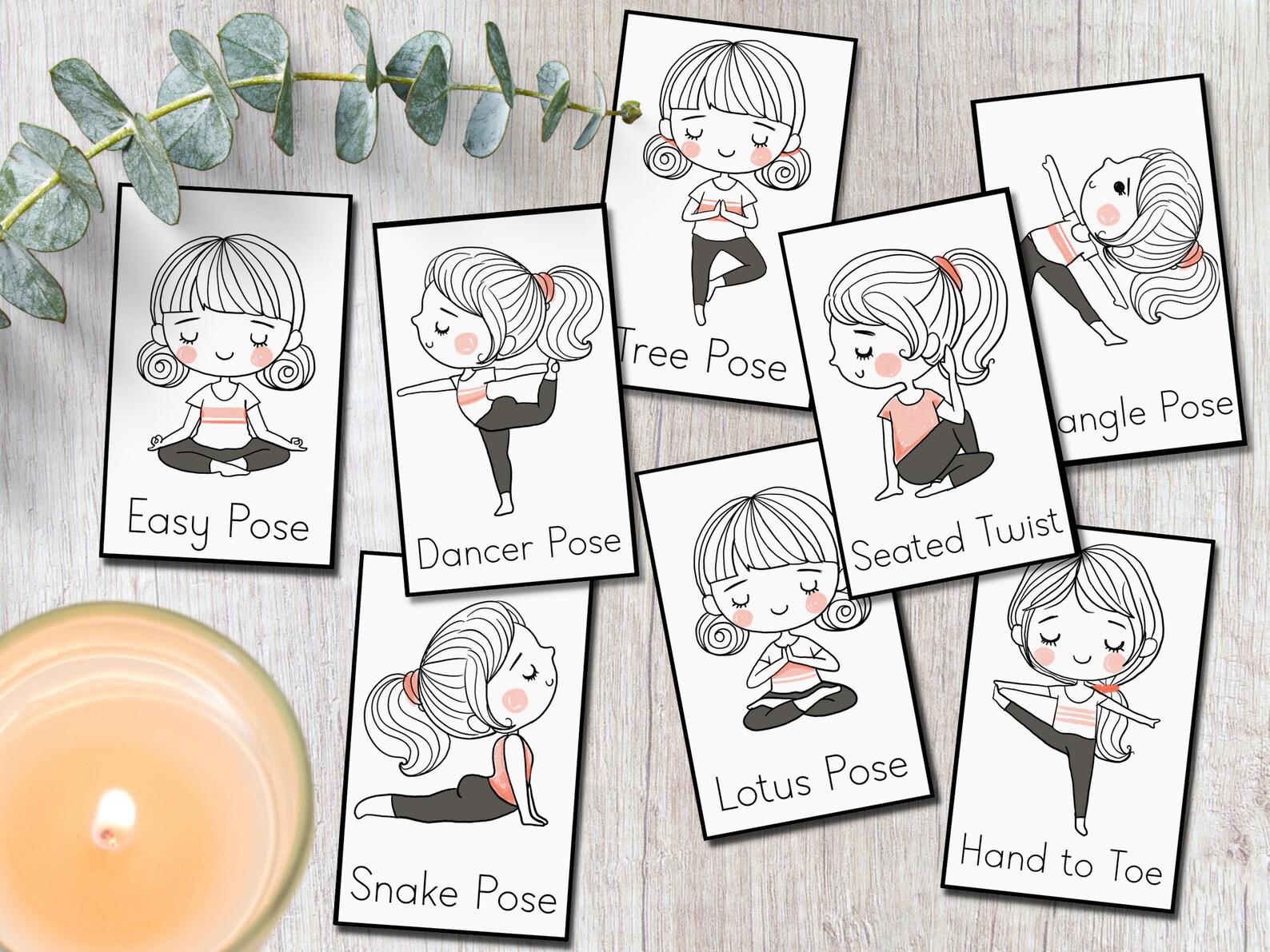 Kids Yoga Cards - 8 Yoga Poses, Toddler and Baby Yoga Flash Cards ...