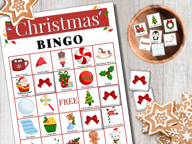 Christmas Bingo Printable 30 Bingo Cards & Markers Christmas Games ...
