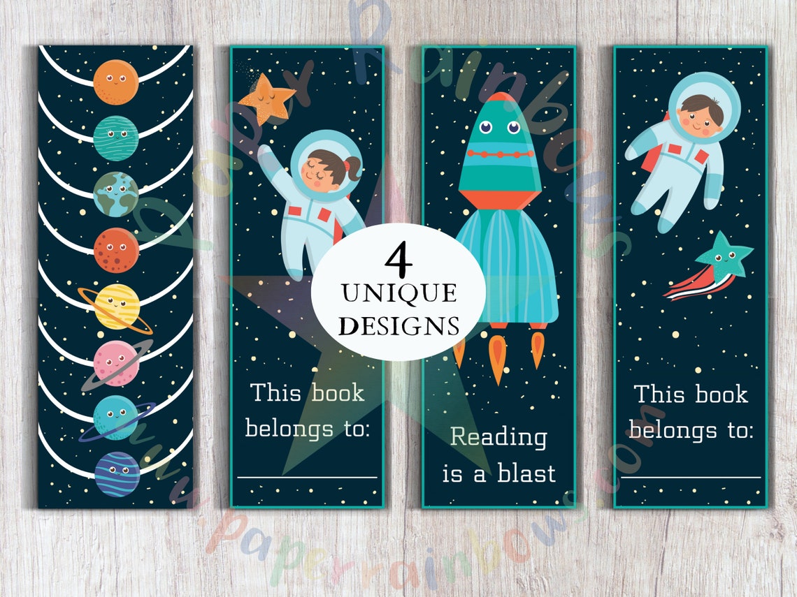 4 Outer Space Bookmarks, Printable Bookmarks for Kids, Homeschool ...