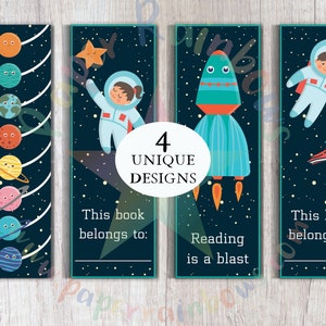 4 Outer Space Bookmarks, Printable Bookmarks for Kids, Homeschool ...