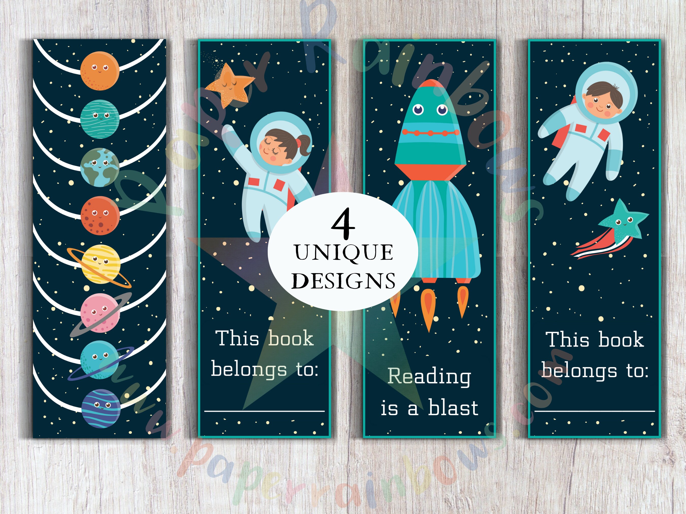 4 Outer Space Bookmarks, Printable Bookmarks for Kids, Homeschool ...