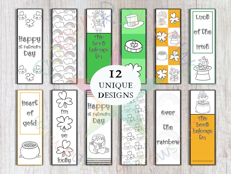 St Patrick's Day Coloring Bookmarks, St Patrick's Day Classroom Gifts ...