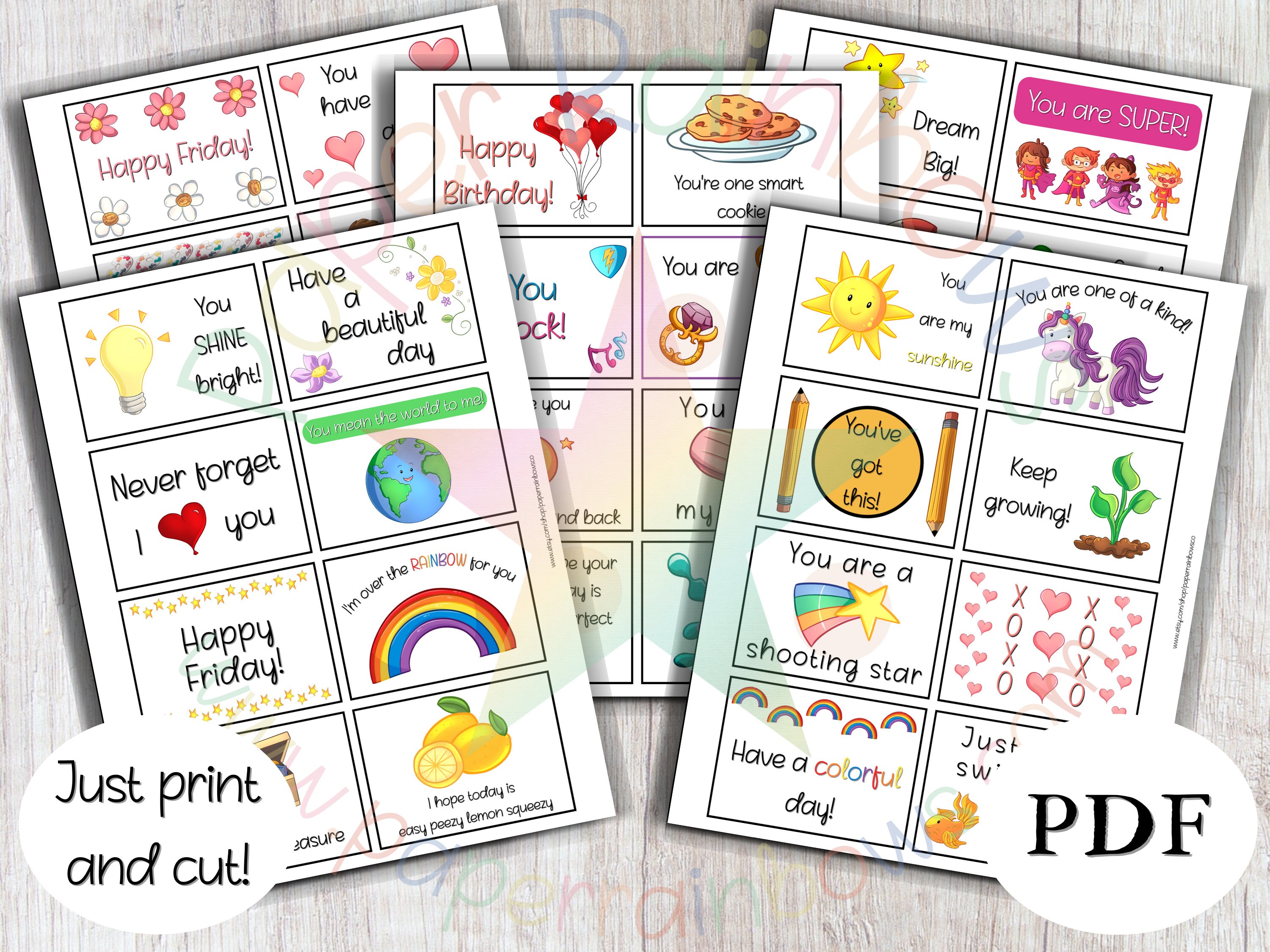 Lunch Box Notes, Affirmation Cards, Kids Lunchbox, Affirmation Cards ...