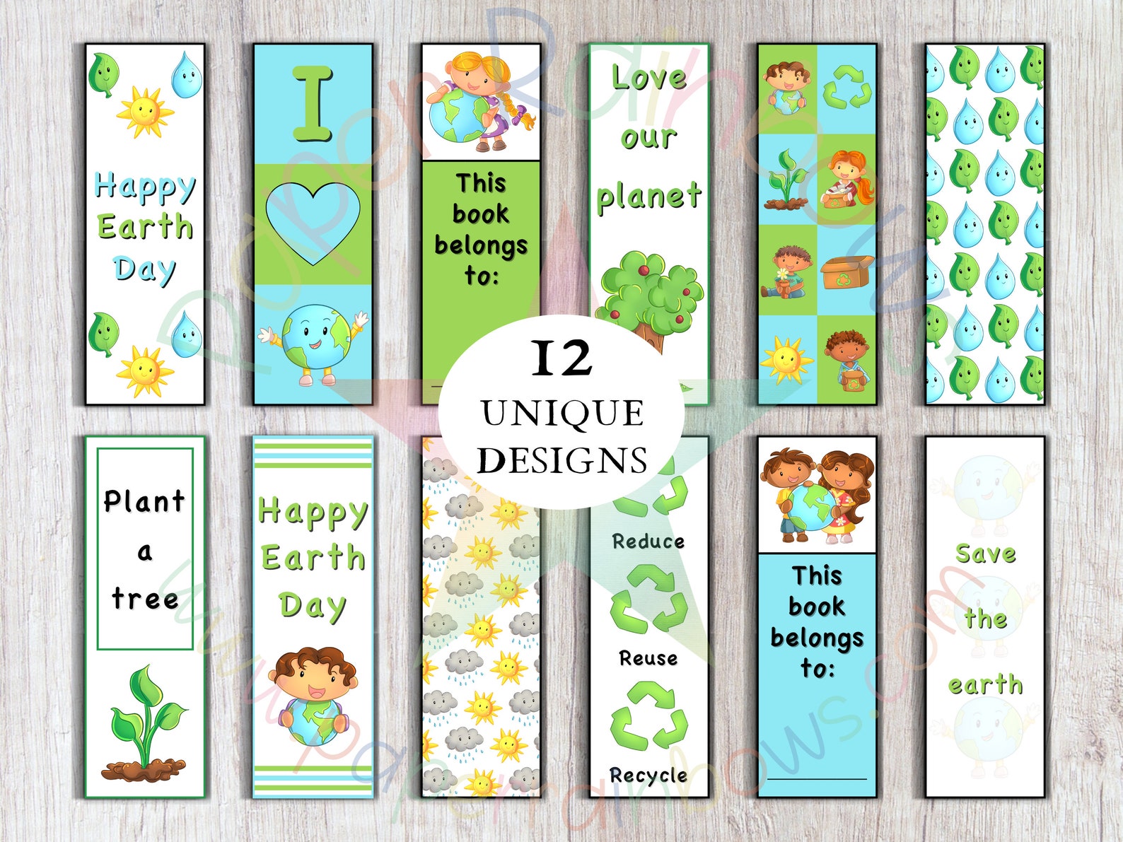 12 Earth Day Bookmarks, Printable Bookmarks for Kids, Homeschool ...
