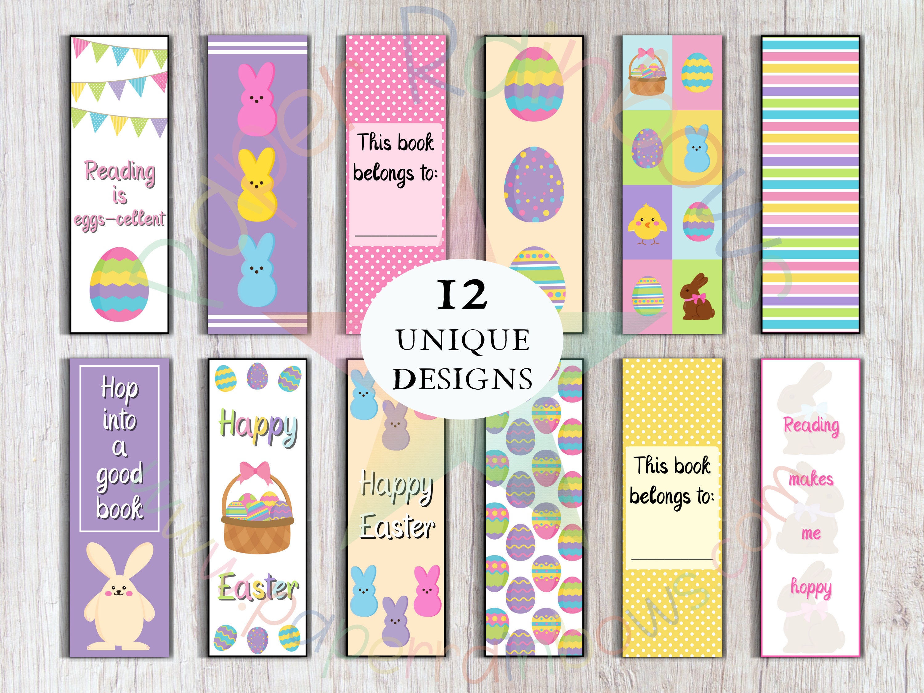 12 Easter Bookmarks, Printable Bookmarks for Kids, Homeschool ...