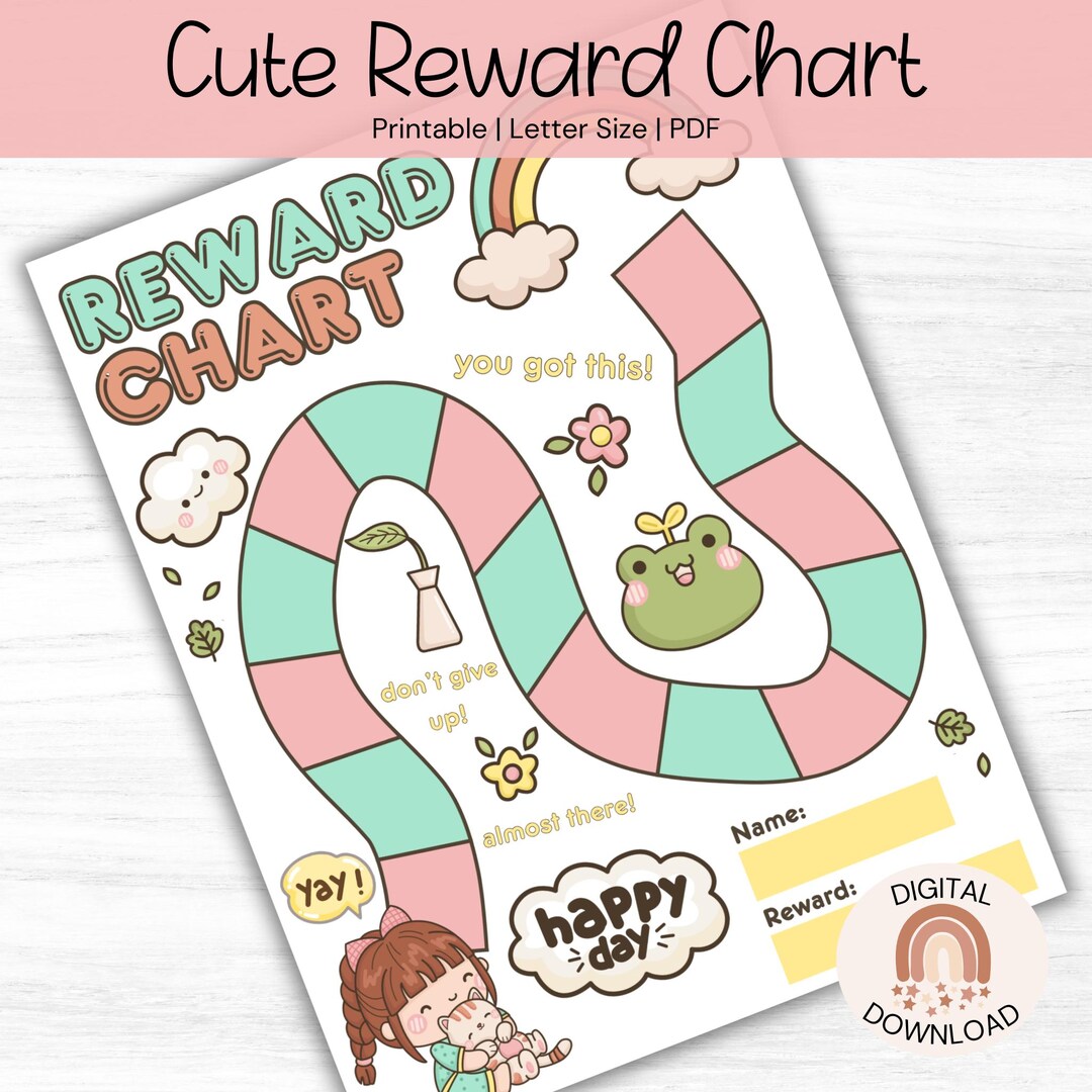 Kids Reward Chart, Kids Chore Chart, Potty Chart, Potty Training Reward ...