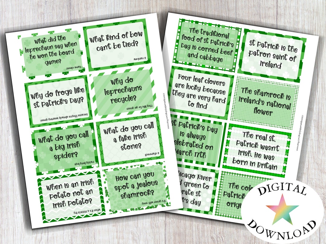 16 St Patrick's Day Lunch Box Jokes and Facts, Lunch Box Notes for Kids ...