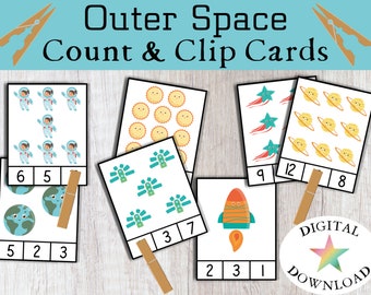 Superhero Count & Clip Cards, Numbers 1-20, Preschool Printables ...