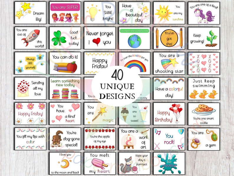 Lunch Box Notes Affirmation Cards Kids Lunchbox Affirmation - Etsy