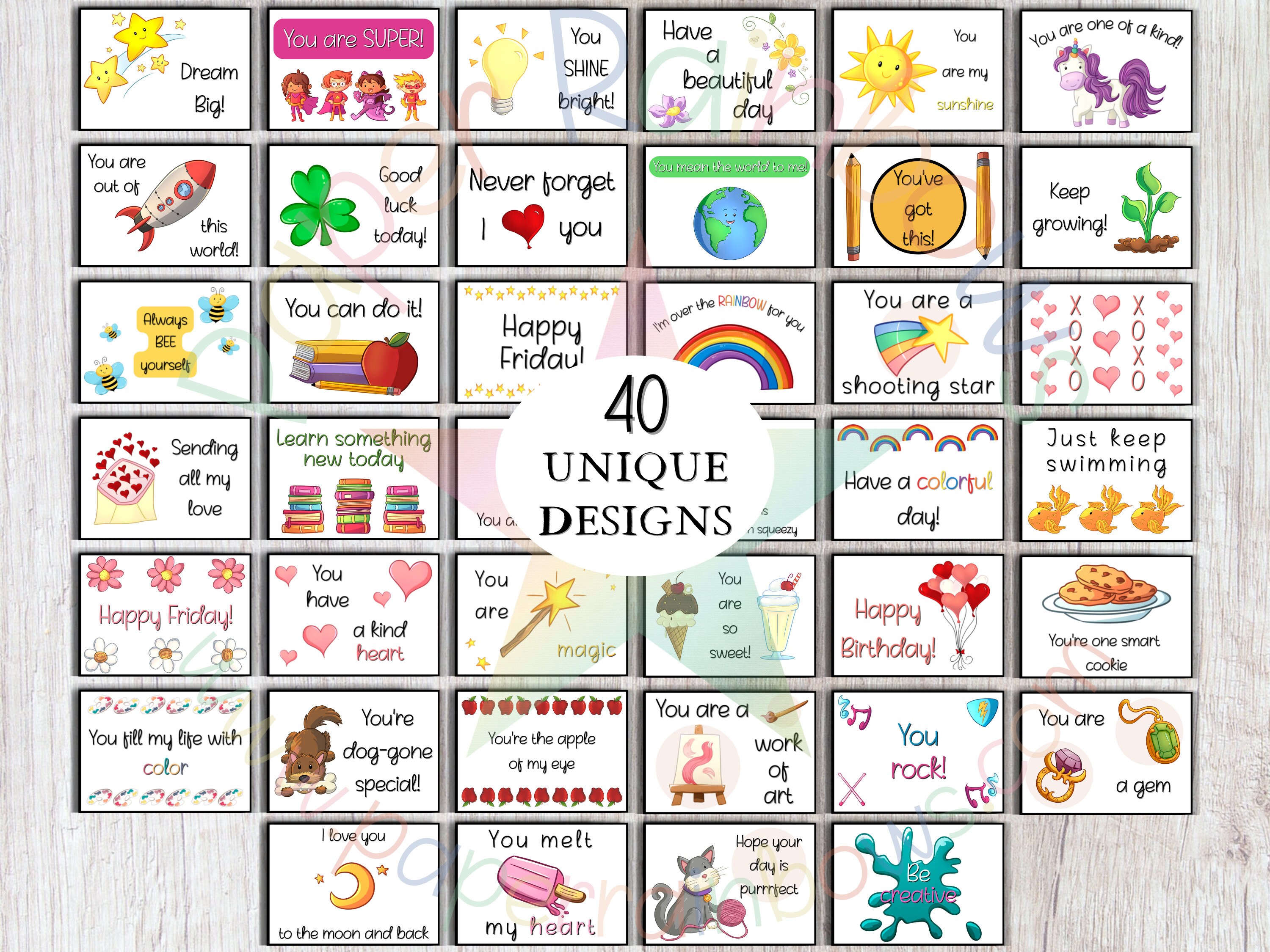 Lunch Box Notes, Affirmation Cards, Kids Lunchbox, Affirmation Cards ...