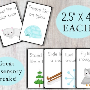 Winter Movement Cards, Christmas Games Printable, Unique Stocking ...