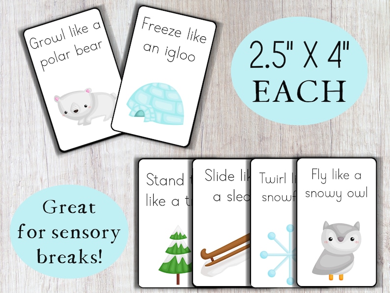 Winter Movement Cards, Christmas Games Printable, Unique Stocking ...