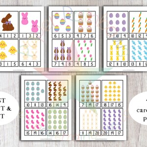 Easter Count & Clip Cards, Numbers 1-20, Preschool Printables ...