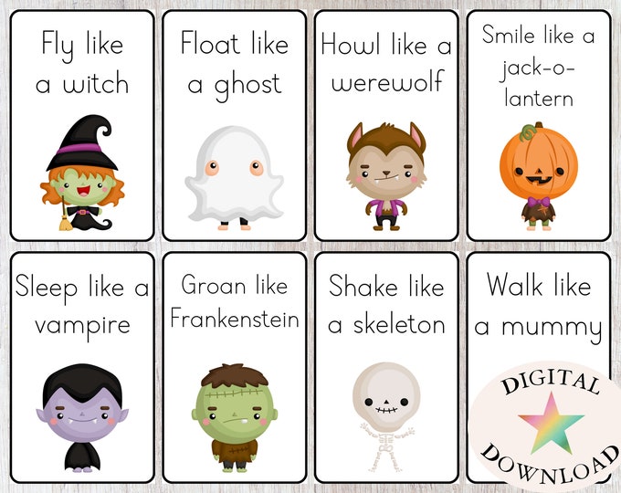 Winter Movement Cards, Christmas Games Printable, Unique Stocking ...
