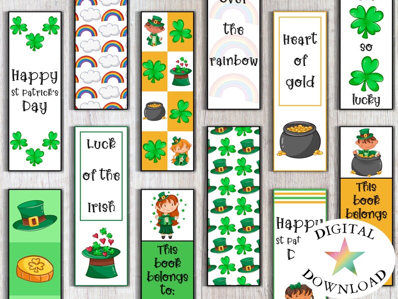 St Patrick's Day Bookmarks, St Patrick's Day Classroom Gifts, Kids ...