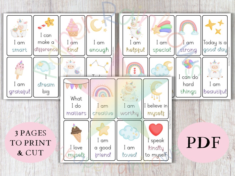 Affirmation Cards Mindfulness for Kids Affirmation Cards for - Etsy