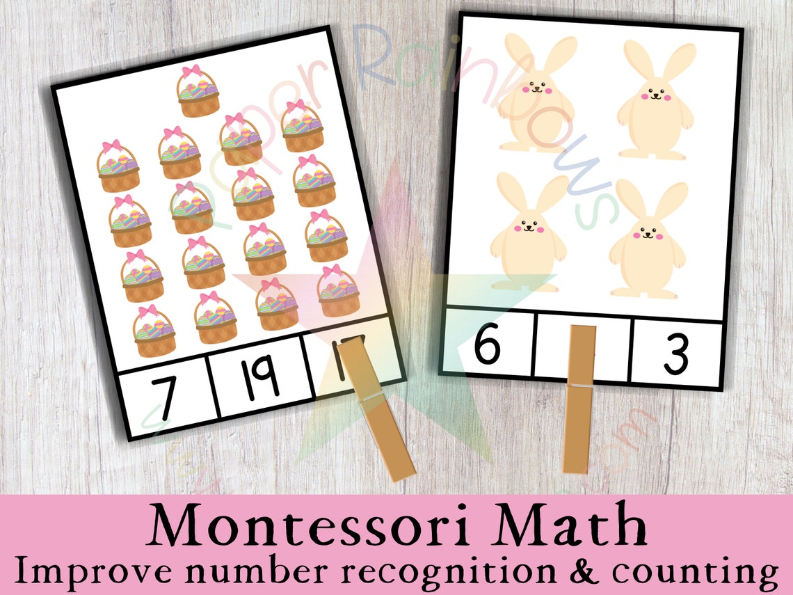 Easter Count & Clip Cards, Numbers 1-20, Preschool Printables ...