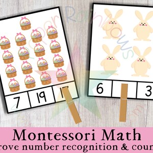 Easter Count & Clip Cards, Numbers 1-20, Preschool Printables ...