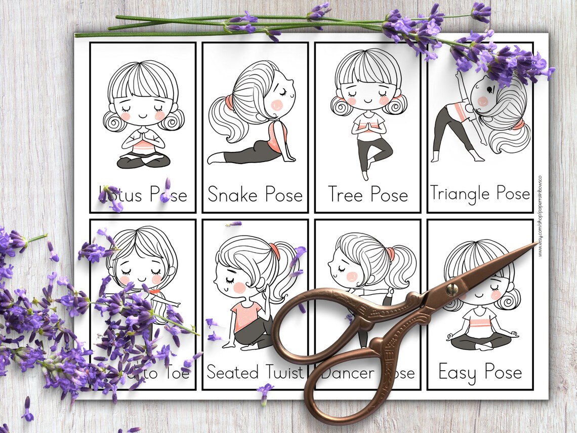 Kids Yoga Cards - 8 Yoga Poses, Toddler and Baby Yoga Flash Cards ...
