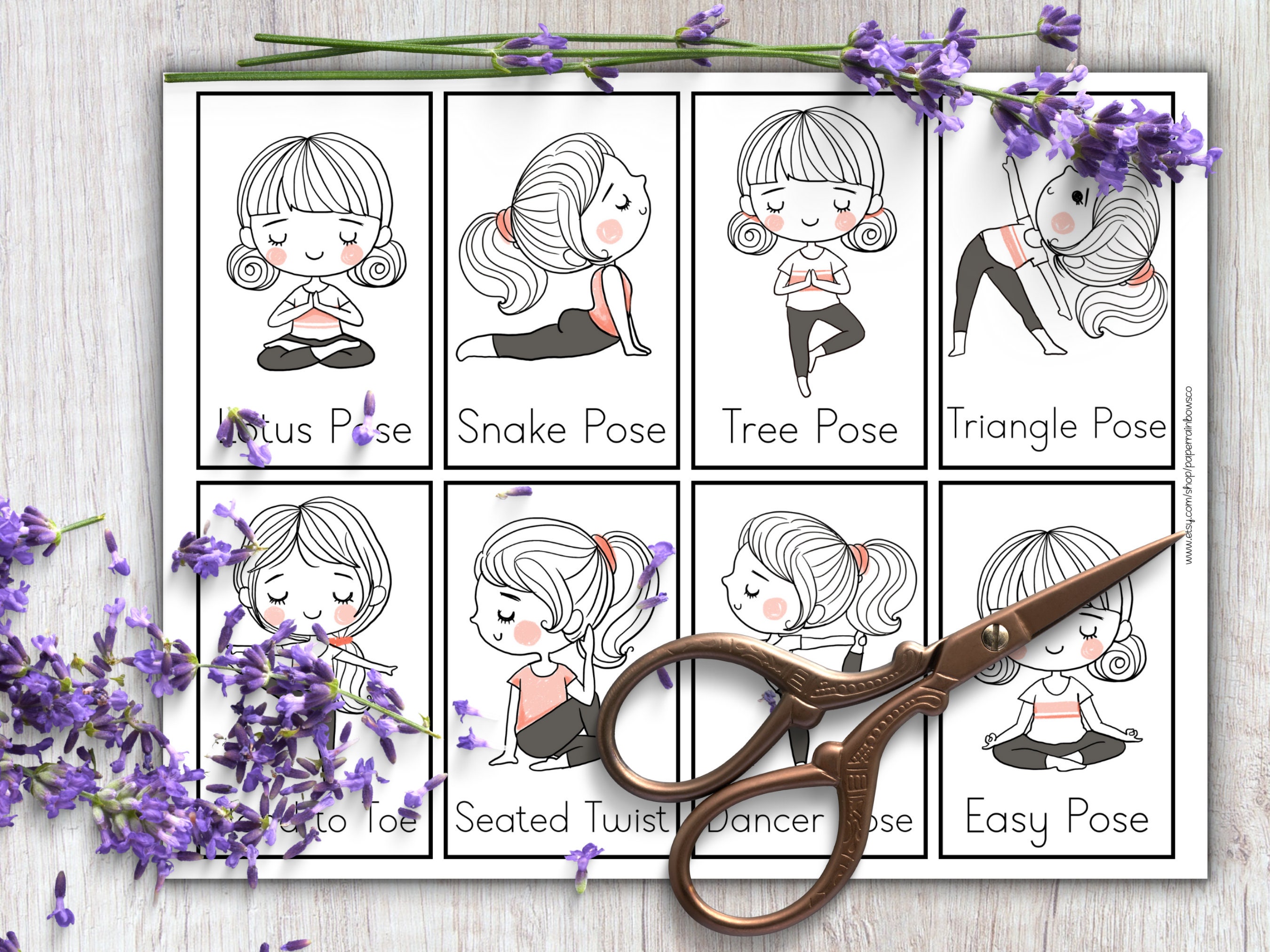 Kids Yoga Cards - 8 Yoga Poses, Toddler and Baby Yoga Flash Cards ...