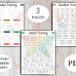 Tracing Worksheets, Letters, Numbers, Shapes, Preschool Printables ...