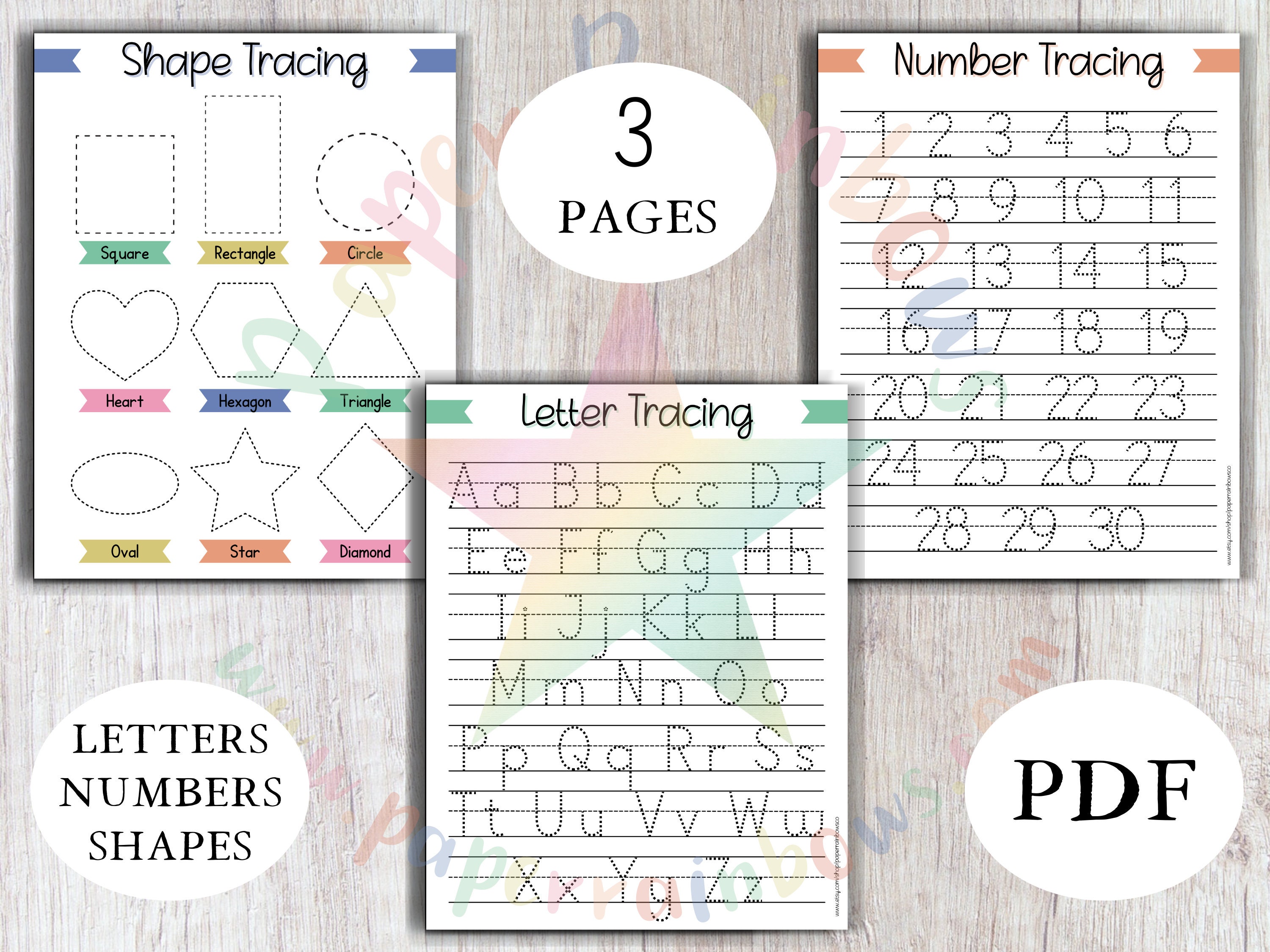Tracing Worksheets, Letters, Numbers, Shapes, Preschool Printables ...