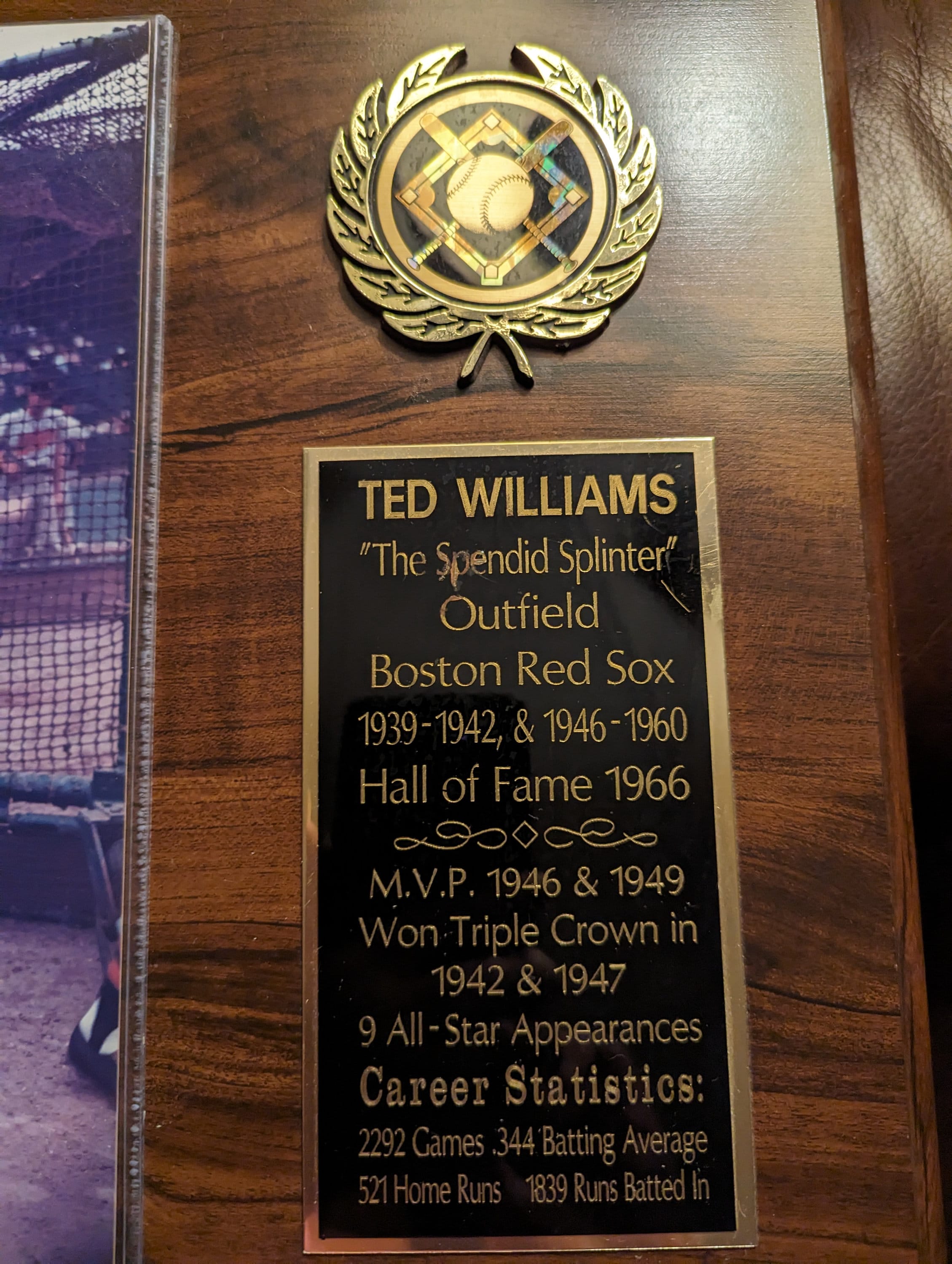 Ted Williams Wall Plaque and Books Bundle, Great Condition, Free ...