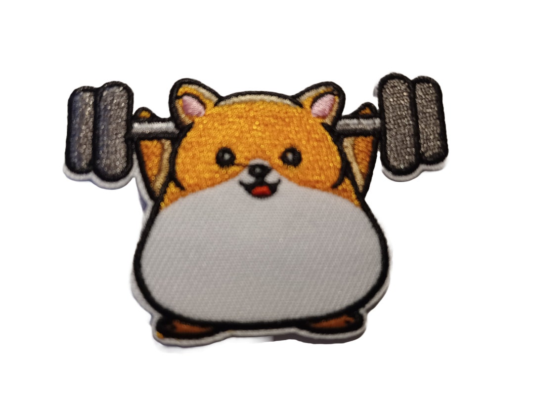 Hamster Lifting Iron Embroidered Iron on Sew on Patch 1 3/4 X 2 3/8 - Etsy