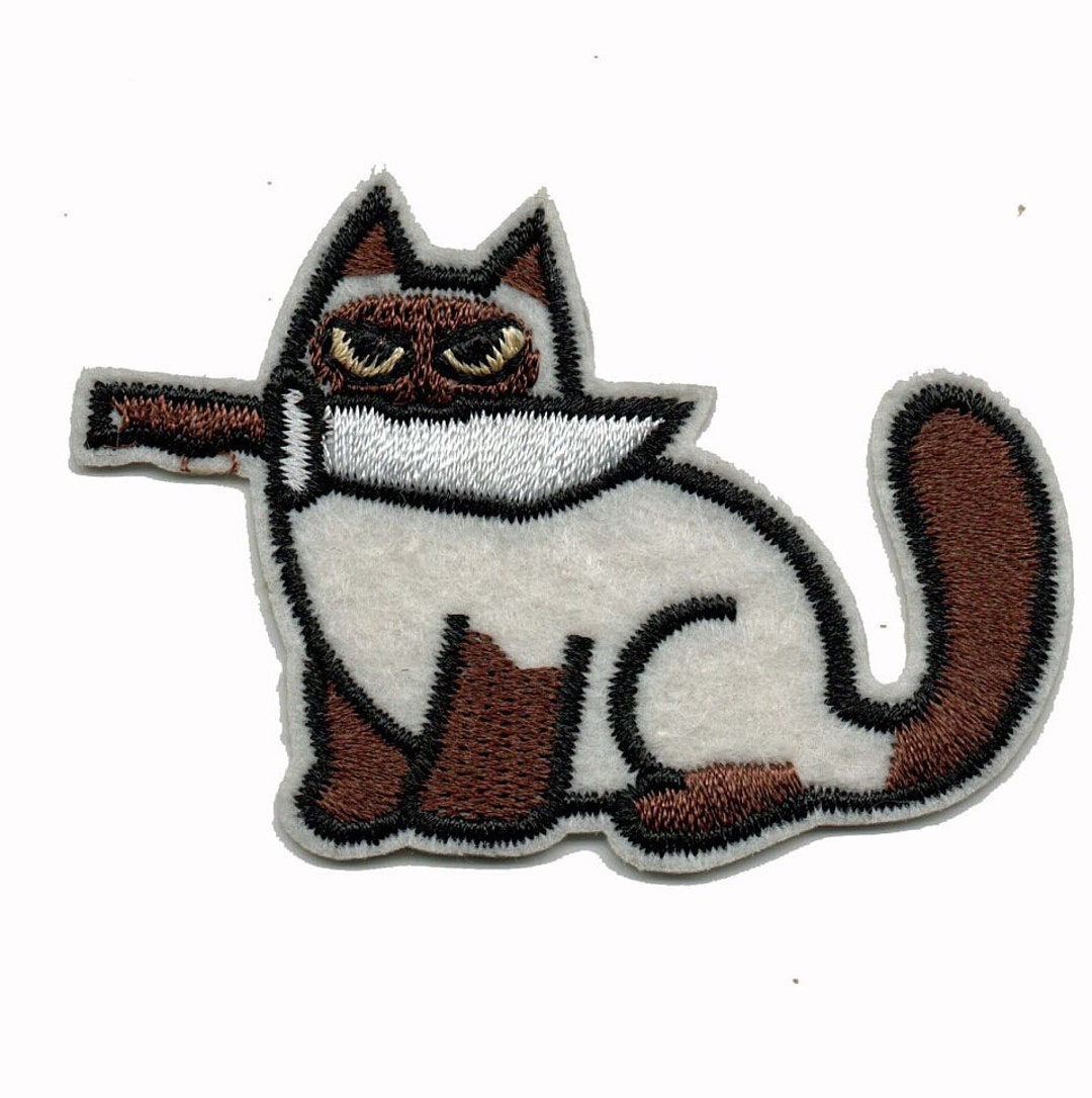 Evil Siamese Cat With Knife Iron on Patch 1 3/4 X 2 - Etsy