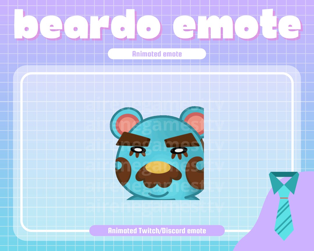 Animated Beardo Emote | Eyebrow Raise | Animal Crossing Emote - Etsy