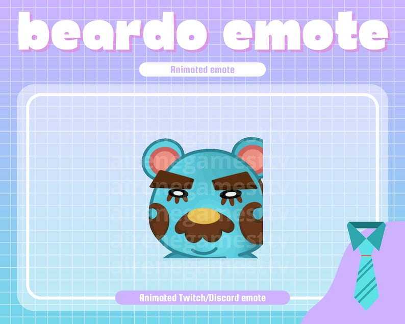 Animated Beardo Emote | Eyebrow Raise | Animal Crossing Emote - Etsy