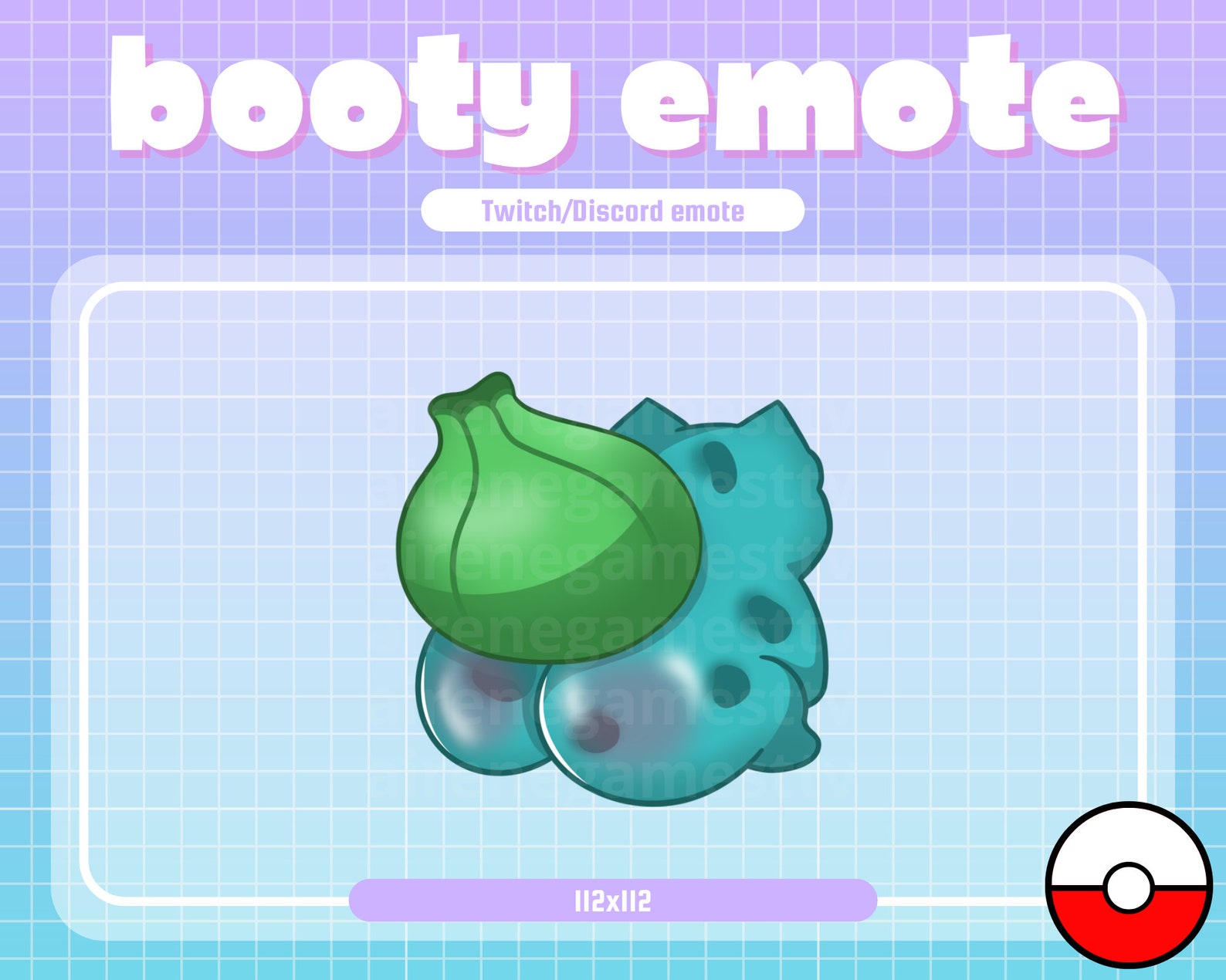 Bulbasaur Booty Twitch Emote - Etsy