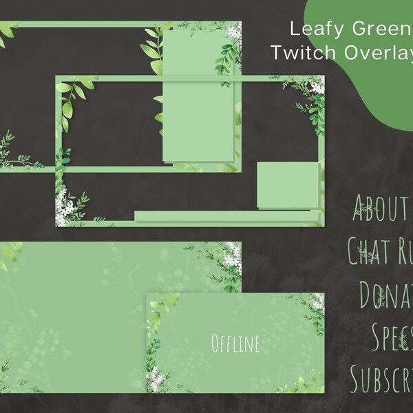 Green Twitch Overlay - Etsy