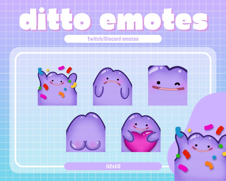 Ditto Emotes | Pokémon Emotes | Twitch Emotes - Etsy