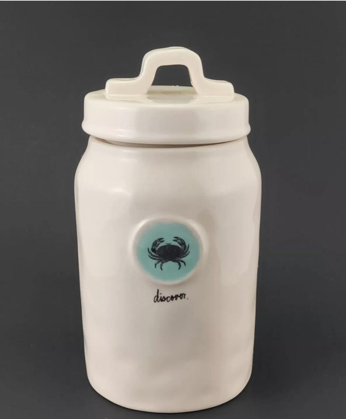 Coastal Sea Life Crab/discover Canister W/lid/rae Dunn Magenta ...