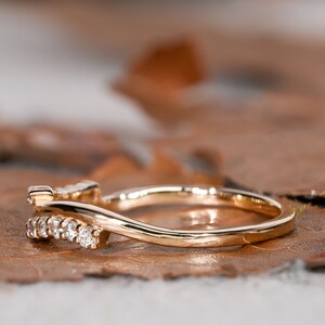 Minimalist Wave Ring,unique Natural Diamond Ring,womens Dainty Ring,thin Wedding Ring,wavy ...