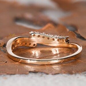 Minimalist Wave Ring,unique Natural Diamond Ring,womens Dainty Ring,thin Wedding Ring,wavy ...