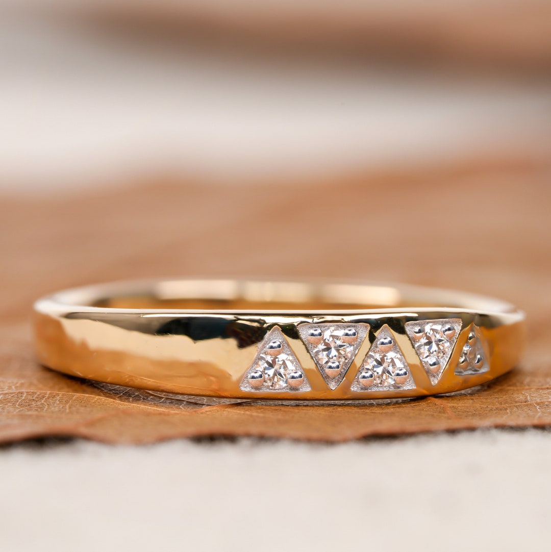 Minimalist Statement Ring Tiny Lab Diamond Little Finger Ring Pave Slim ...