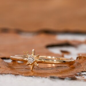 Lab Grown Diamond Star Signet Ring,14k Solild Gold Pinky Ring,cute ...
