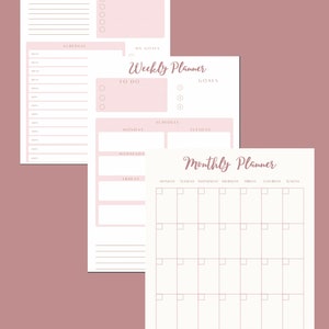 Undated Daily, Weekly, Monthly Planners Printable Planner Bundle - Etsy