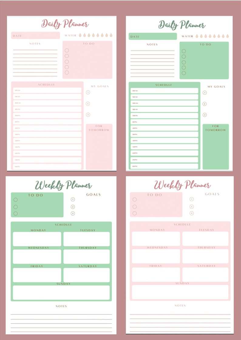 Undated Daily, Weekly, Monthly Planners Printable Planner Bundle - Etsy