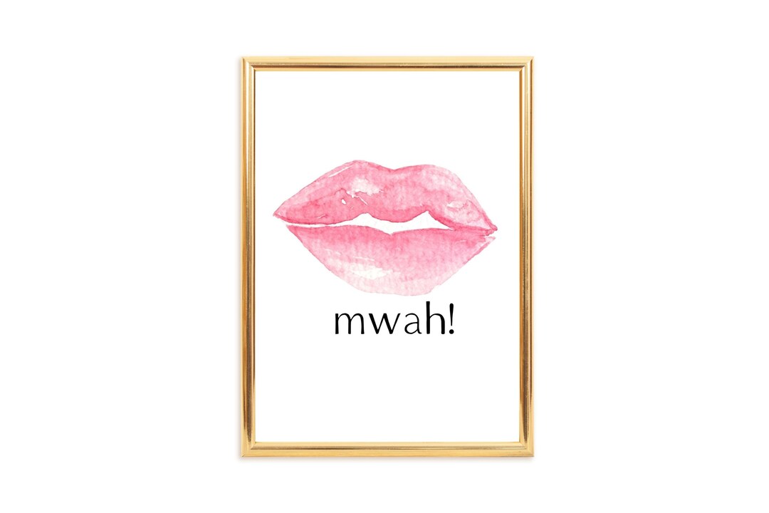Mwah Lip Wall Print Kiss Print for Girls Room - Etsy