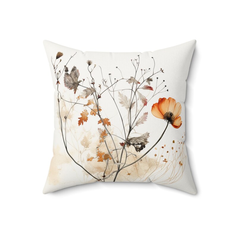 Fall Home Decor Throw Pillow - Wildflower Garden Fall Autumn Collection ...